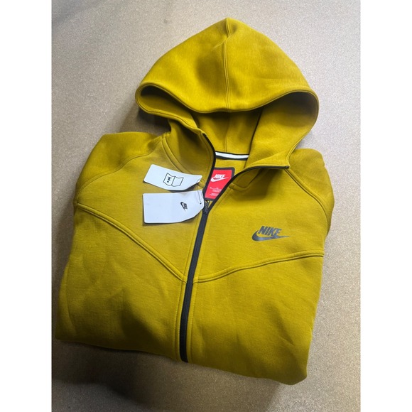 Nike | Shirts | Nike Tech Fleece Full Zip Hoodie Men Mustard Yellow Xl ...